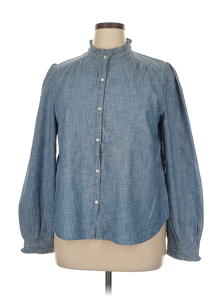 Gap 100% Cotton Blue Long Sleeve Button-Down Shirt Size XL - 62% off | ThredUp