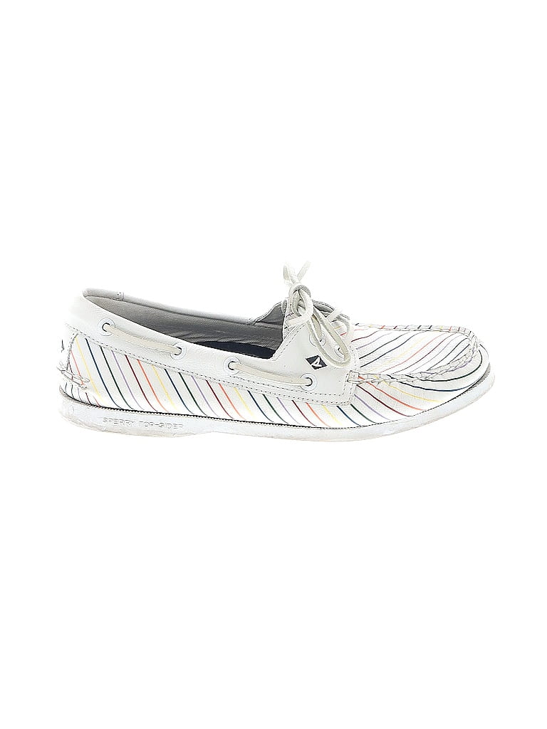 Sperry Top Sider Stripes White Flats Size 8 - 51% off | ThredUp