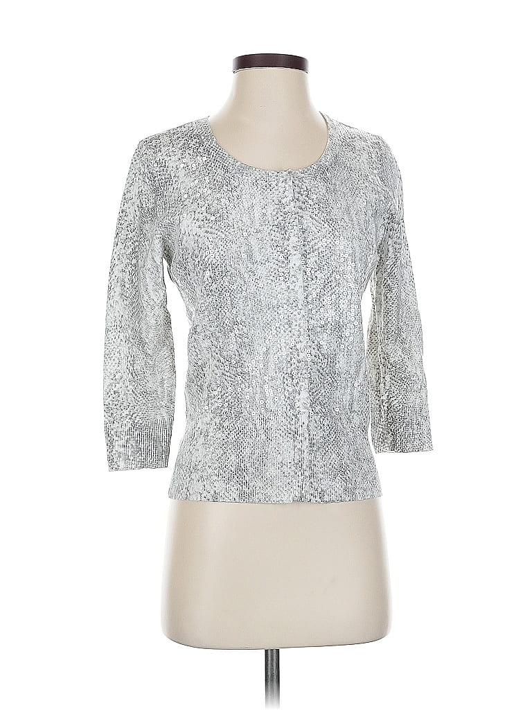 White House Black Market Metallic Silver Cardigan Size S - 65% off ...