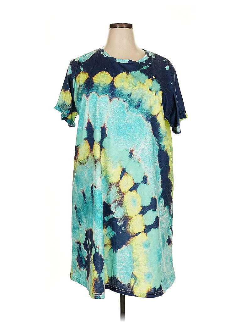 Pixie Lady Tie-dye Teal Casual Dress Size 2X - 50% off | ThredUp