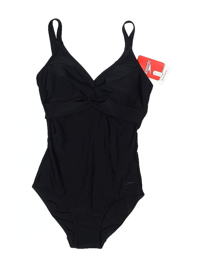 Speedo Hearts Black One Piece Swimsuit Size 8 - 41% off | ThredUp
