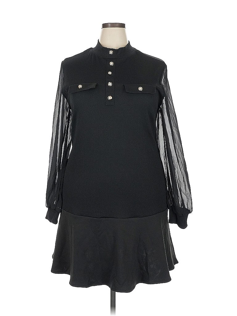 Shein 100% Polyester Black Casual Dress Size 2X - 43% off | ThredUp