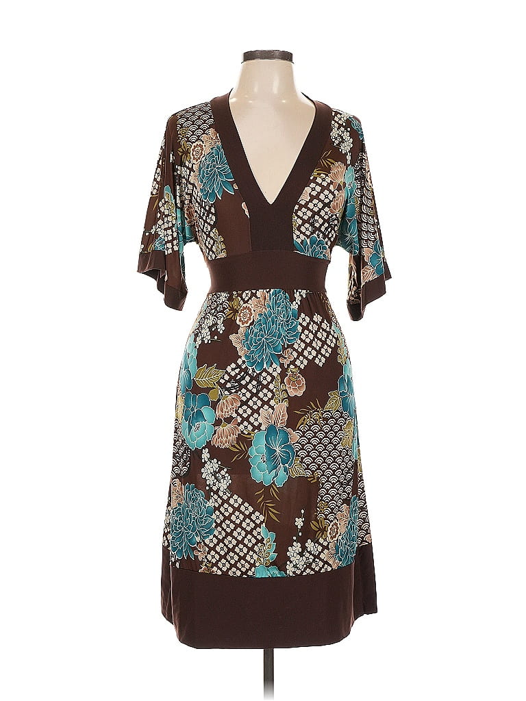 Uno Core Print Brown Cocktail Dress Size L - 60% off | ThredUp