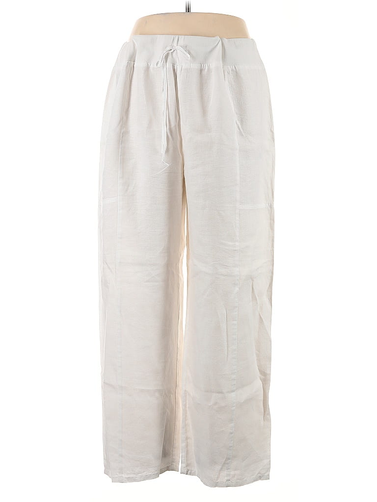 Eileen Fisher 100% Linen Ivory Linen Pants Size XL - 69% off | ThredUp