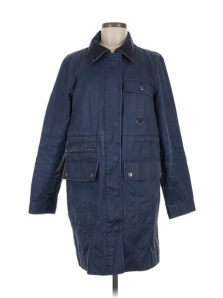 J.Crew 100% Cotton Blue Coat Size M - 73% off | ThredUp