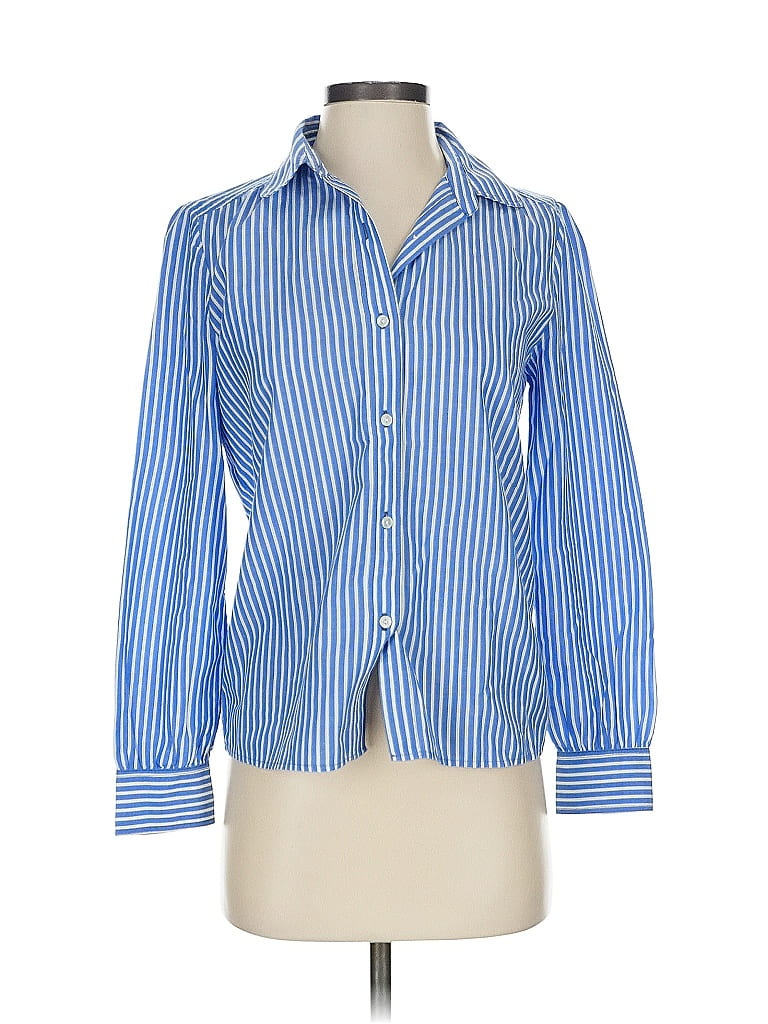 Nili Lotan Stripes Blue Long Sleeve Button-Down Shirt Size XS - 66% off | ThredUp