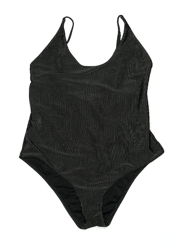 Assorted Brands Solid Black One Piece Swimsuit Size L - 39% off | ThredUp