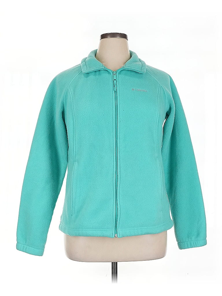 Columbia 100% Polyester Teal Fleece Size XL - 52% off | ThredUp