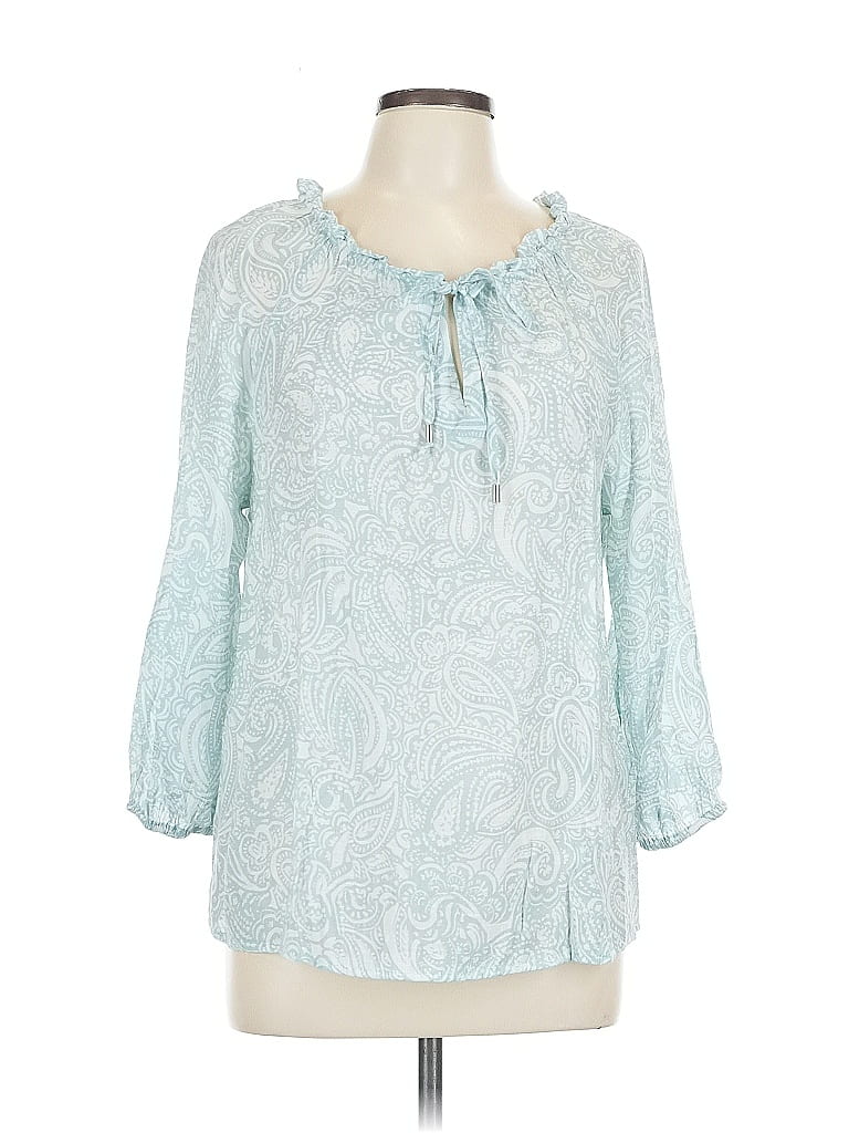 Como Blu Teal 3/4 Sleeve Blouse Size L - 60% off | ThredUp