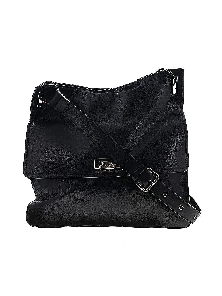 RACHEL Rachel Roy 100% Leather Black Leather Crossbody Bag One size ...