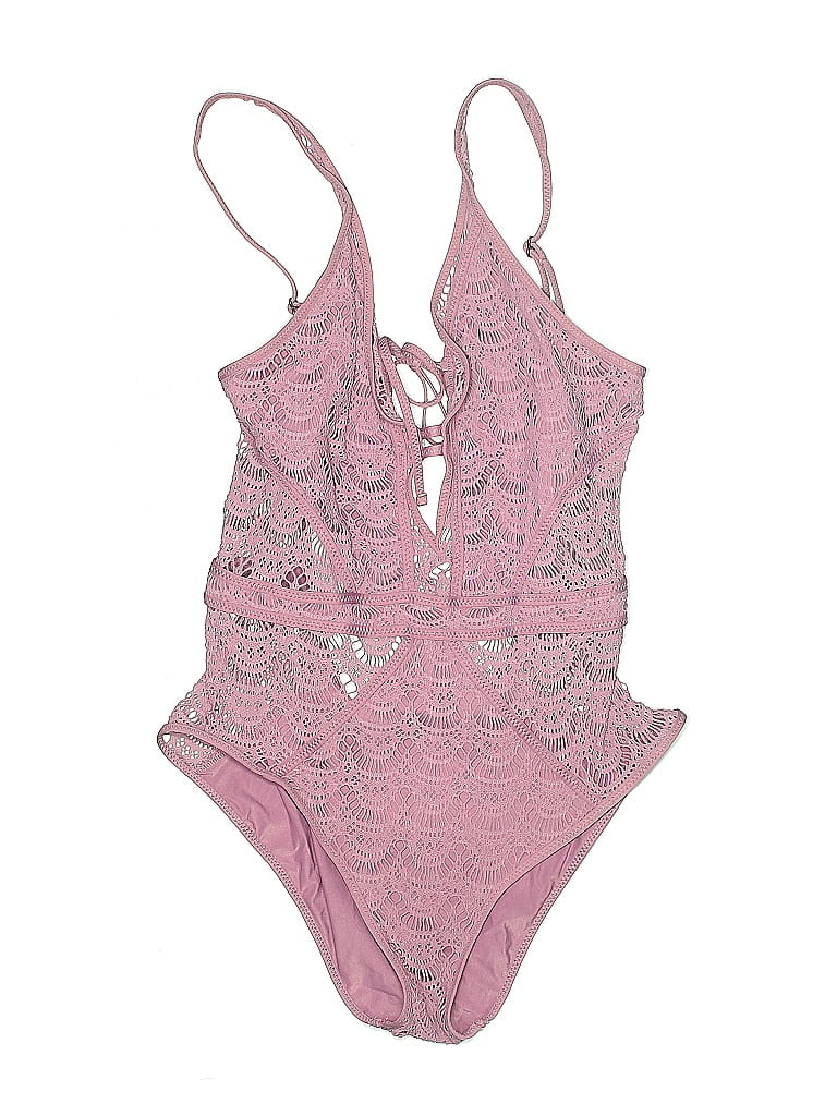 Becca Hearts Pink Purple One Piece Swimsuit Size M - 47% off | ThredUp