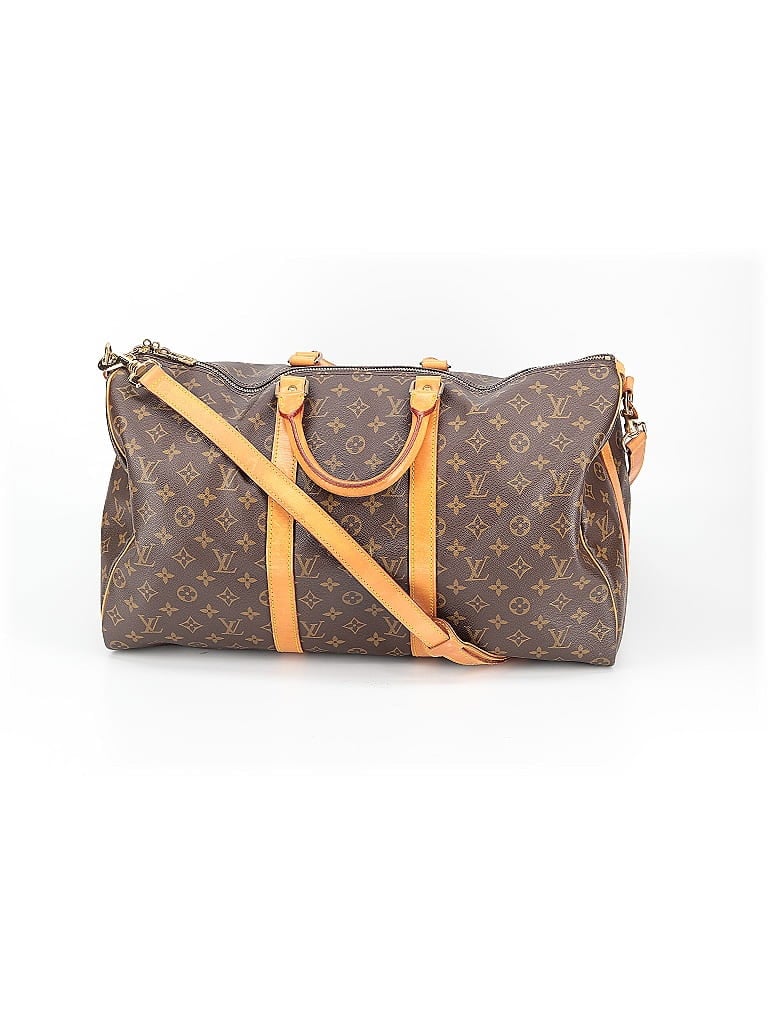 Louis Vuitton 100% Coated Canvas Brown Monogram Canvas Keepall Bandouliere Weekender 50 One size ...