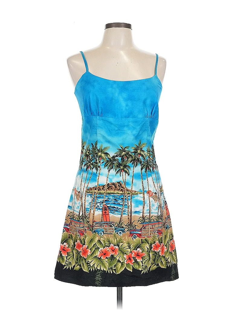 Royal Creations Hawaii Tropical Blue Casual Dress Size L - 47% off ...