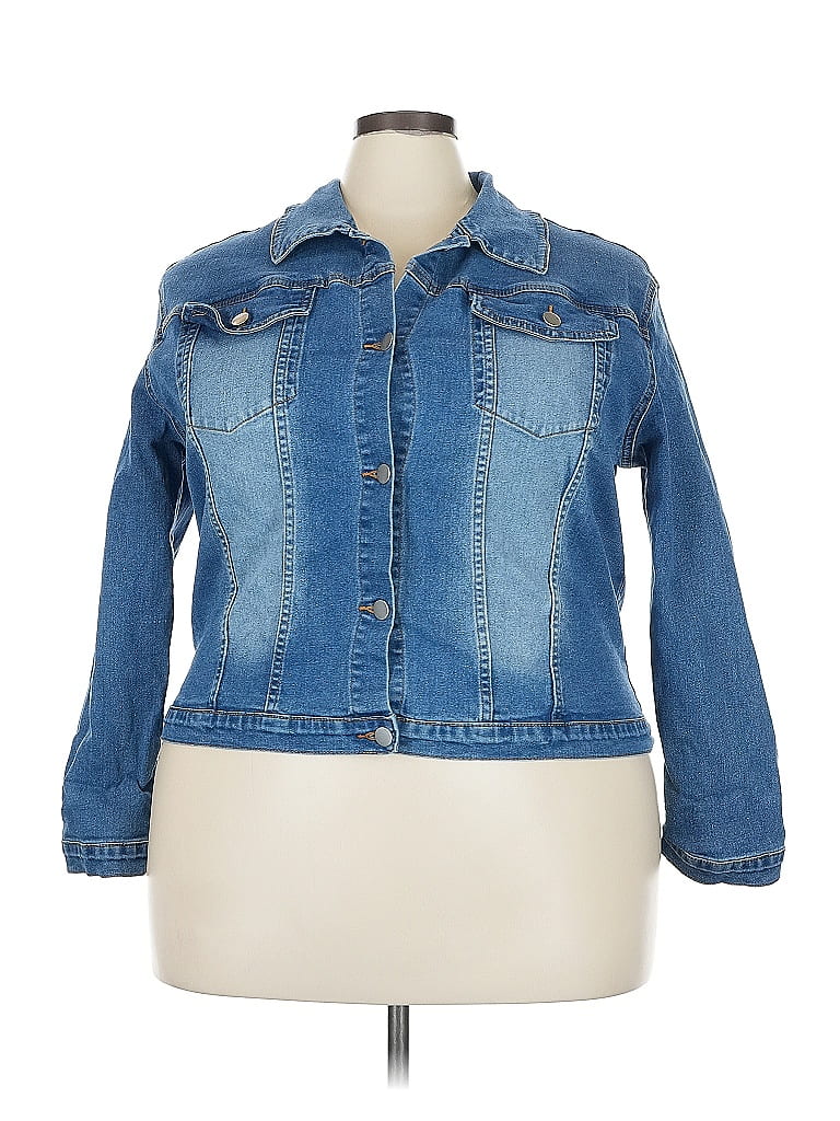 Shein Curve Blue Denim Jacket Size 3X - 27% off | ThredUp