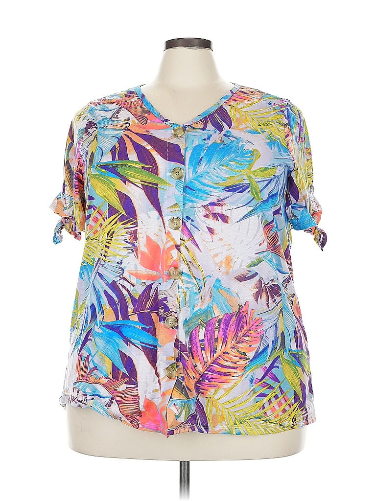 New York Laundry 100% Polyester Purple Short Sleeve T-Shirt Size 3X ...