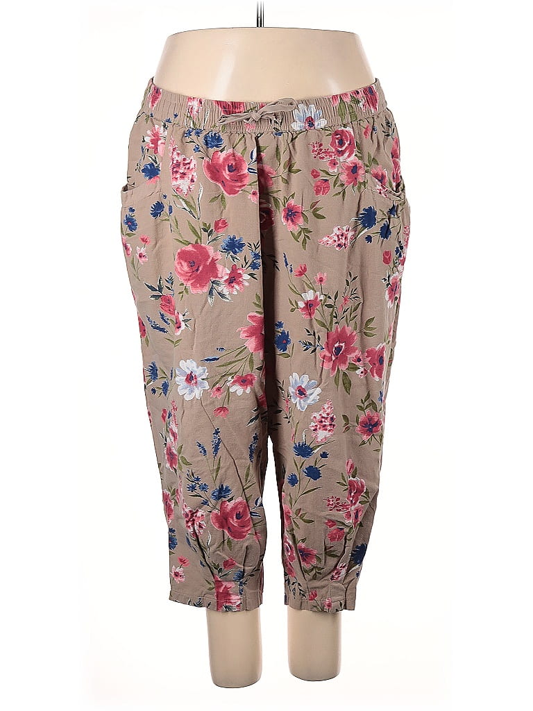 The Pyramid Collection Floral Tan Casual Pants Size 3X - 65% off | ThredUp