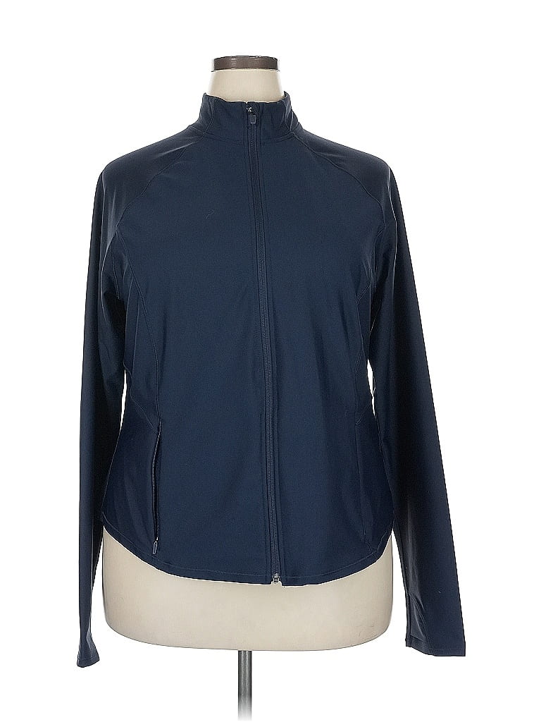 Active by Old Navy Solid Blue Track Jacket Size 2X - 45% off | ThredUp