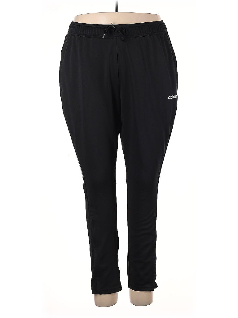 Adidas 100% Polyester Solid Black Track Pants Size 3X - 59% off | ThredUp