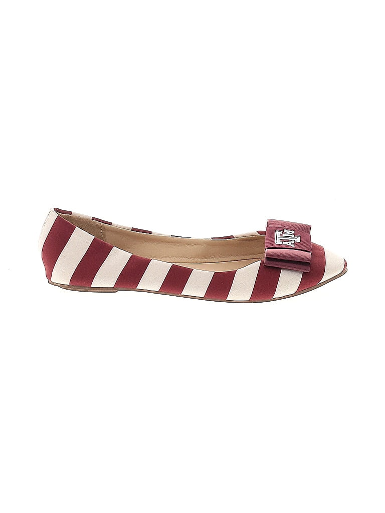 Lilly Bee Stripes Burgundy Flats Size 8 - 59% off | ThredUp
