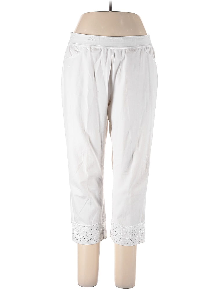 Onque Casuals Solid White Casual Pants Size L - 60% off | ThredUp