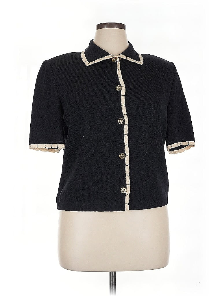 St. John Collection Black Short Sleeve Blouse Size 14 - 83% off | ThredUp
