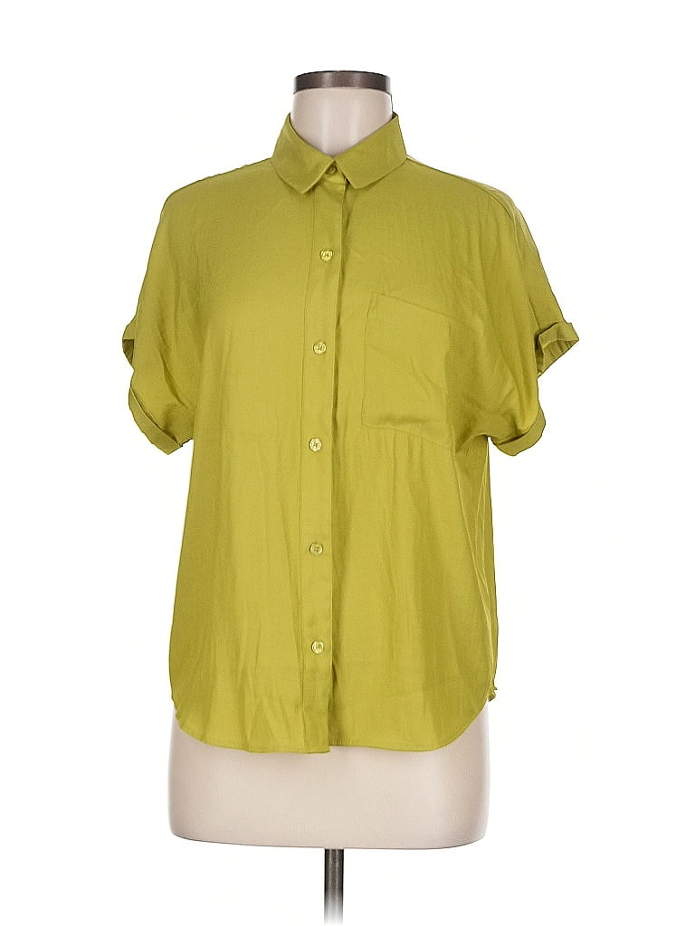 J by Joie 100% Polyester Solid Green Short Sleeve Blouse Size M - 23% ...