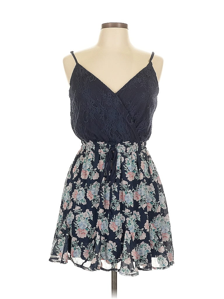 Trixxi 100% Polyester Paisley Blue Casual Dress Size L - 60% off | ThredUp