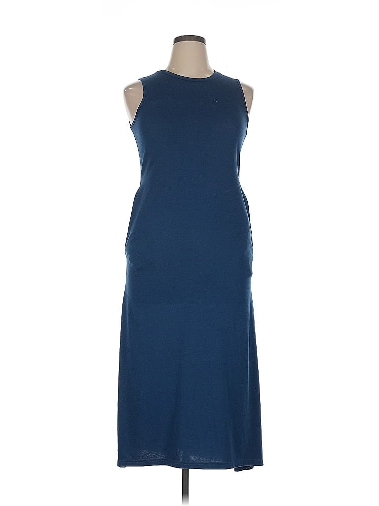 Misslook 100% Cotton Solid Blue Casual Dress Size XL - 68% off | ThredUp