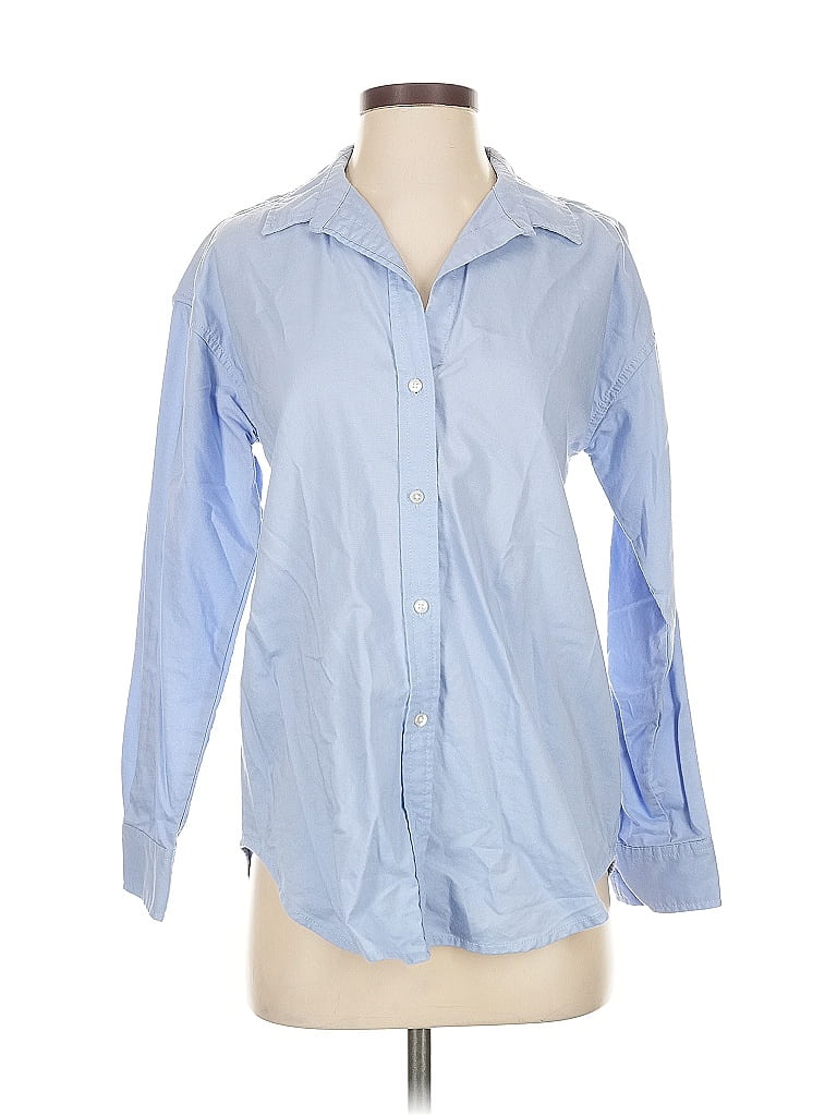 BeachLunchLounge 100% Cotton Blue Long Sleeve Button-Down Shirt Size XS - 66% off | ThredUp