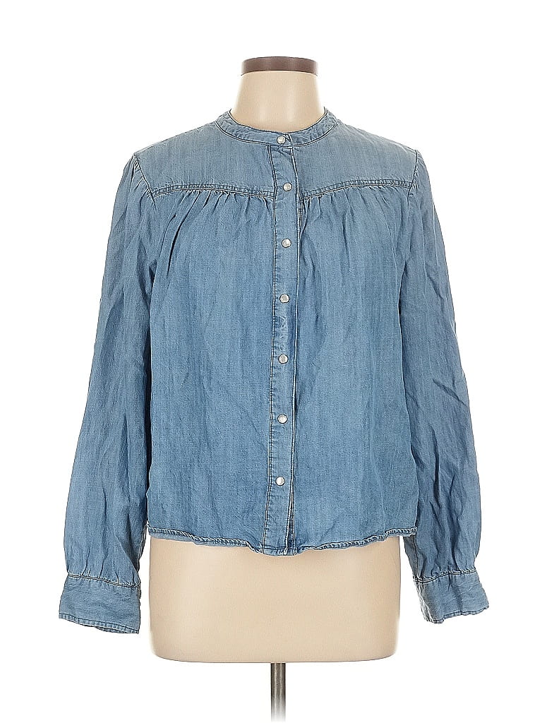 Evereve Blue Long Sleeve Blouse Size L - 70% off | ThredUp