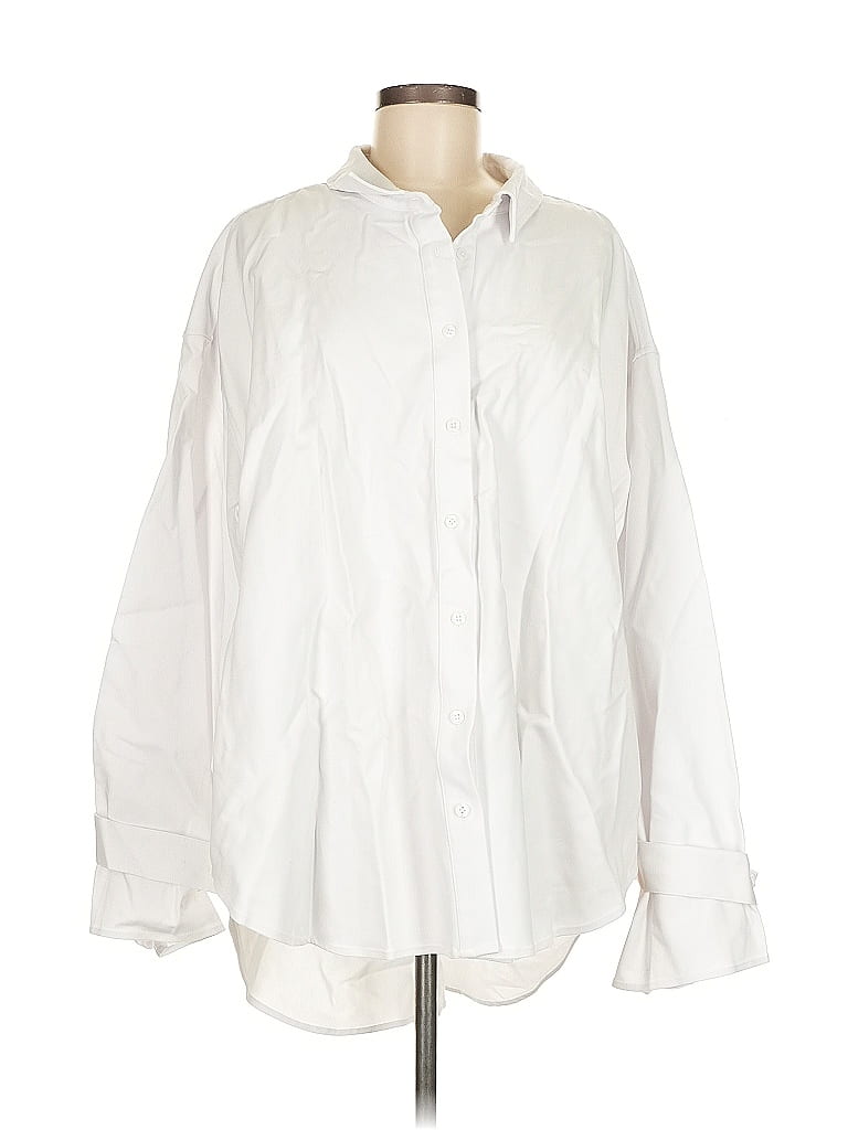 Good American White Long Sleeve Button-Down Shirt Size 7 - 8 - 75% off ...