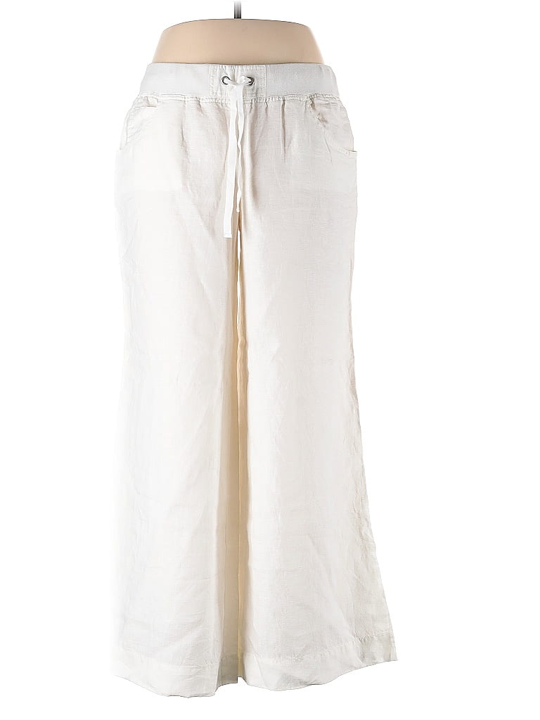 London Jean 100% Linen Ivory Linen Pants Size L - 80% off | ThredUp