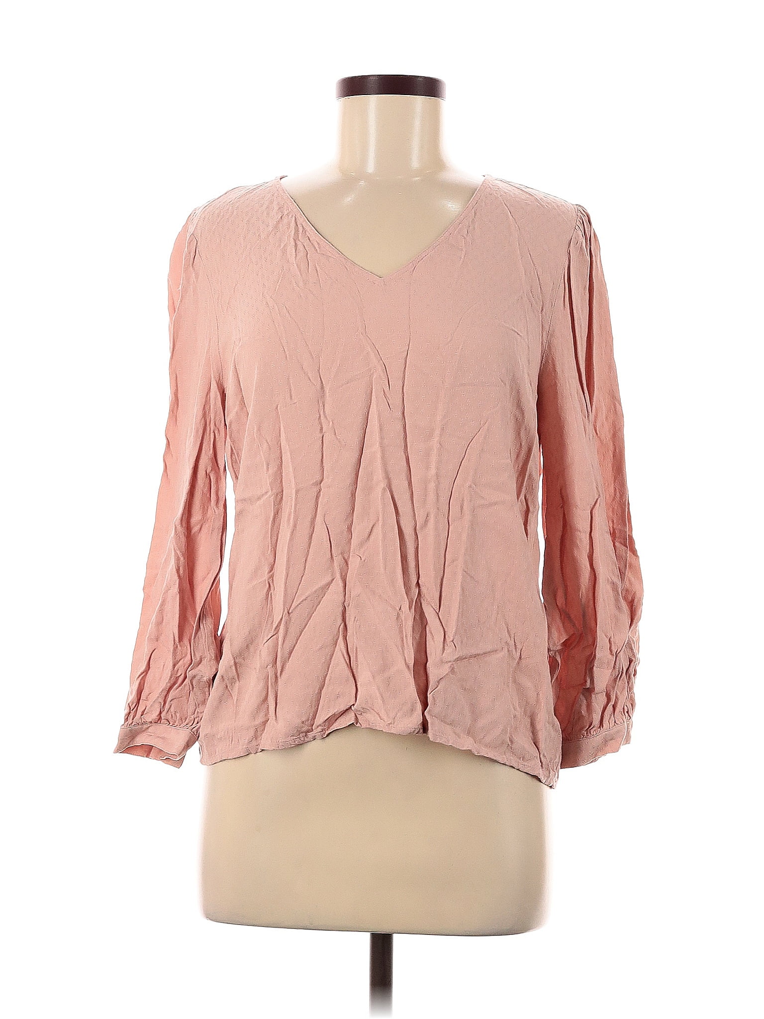 Ann Taylor LOFT Outlet Women Pink 3/4 Sleeve Blouse M | eBay