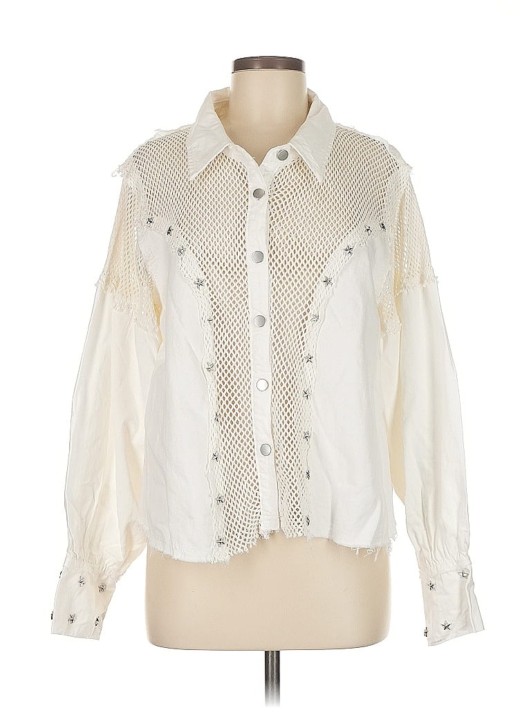 Pol 100% Cotton Ivory Jacket Size M - 59% off | ThredUp