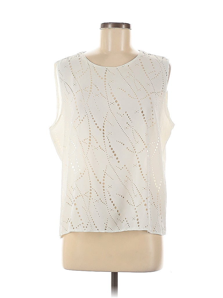 Zara W&B Collection Ivory Sleeveless Blouse Size L - 55% off | ThredUp