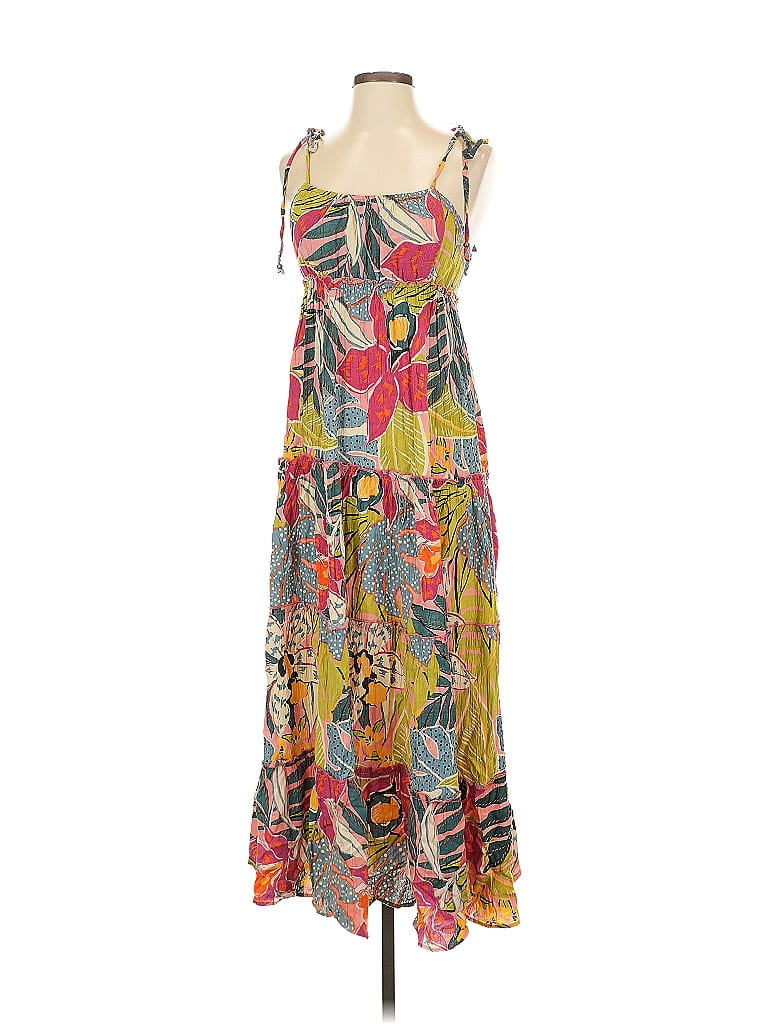 Angie 100% Rayon Tropical Yellow Casual Dress Size S - 63% off | ThredUp