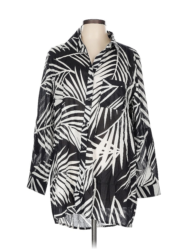True Destinations 100% Cotton Print Black Kimono Size L - 30% off | ThredUp