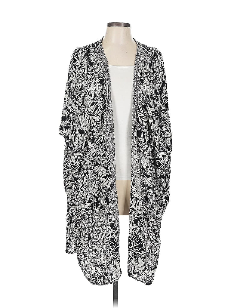 Angie 100% Rayon Silver Kimono Size L - 21% off | ThredUp