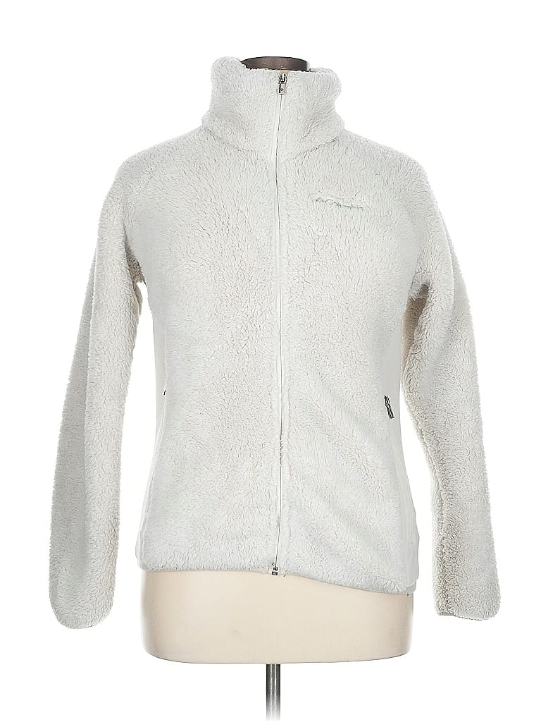 Columbia 100% Polyester White Gray Fleece Size XL - 47% off | ThredUp