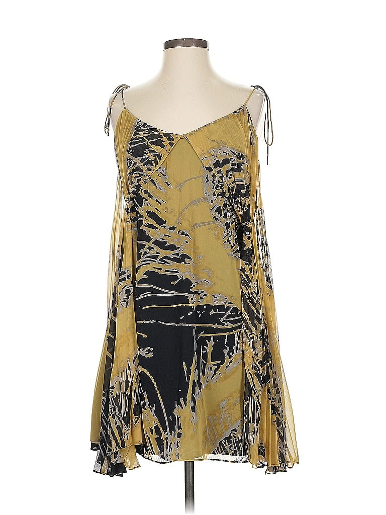 Halston Heritage Graphic Gold Cocktail Dress Size XS - 78% off | ThredUp