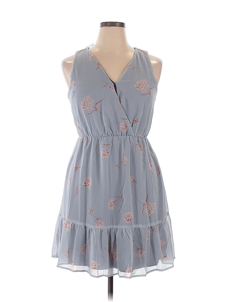 Gilli 100% Polyester Hearts Gray Casual Dress Size L - 60% off | ThredUp
