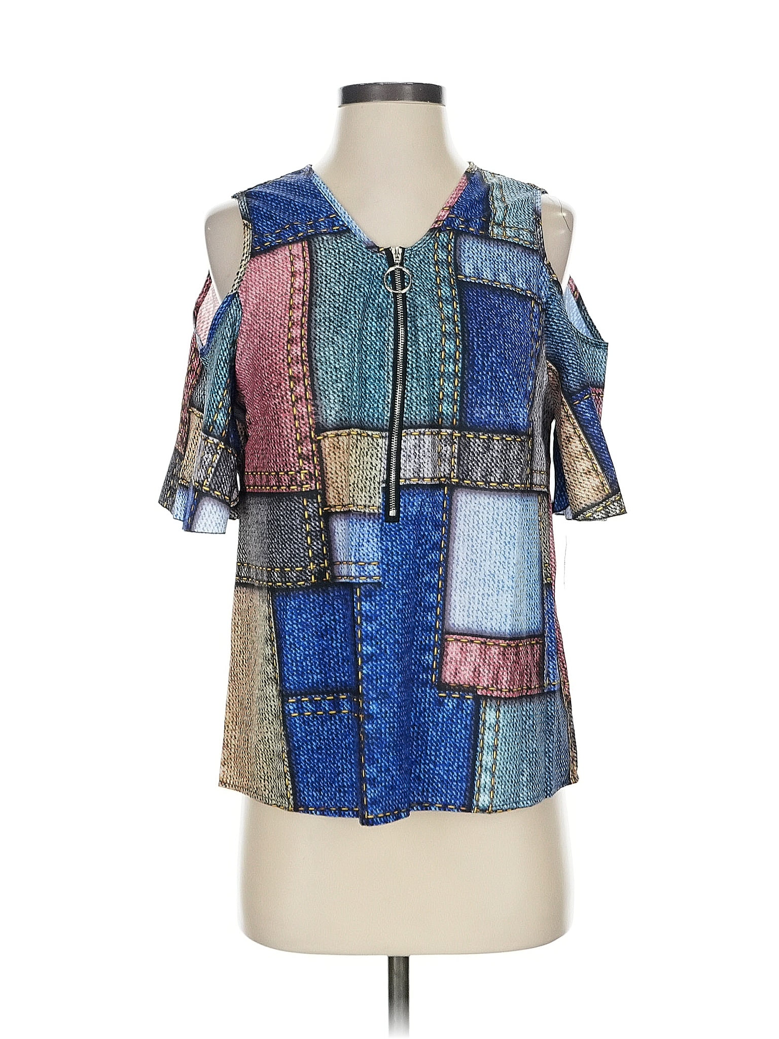 Shein Women Blue Sleeveless Blouse 4 | eBay