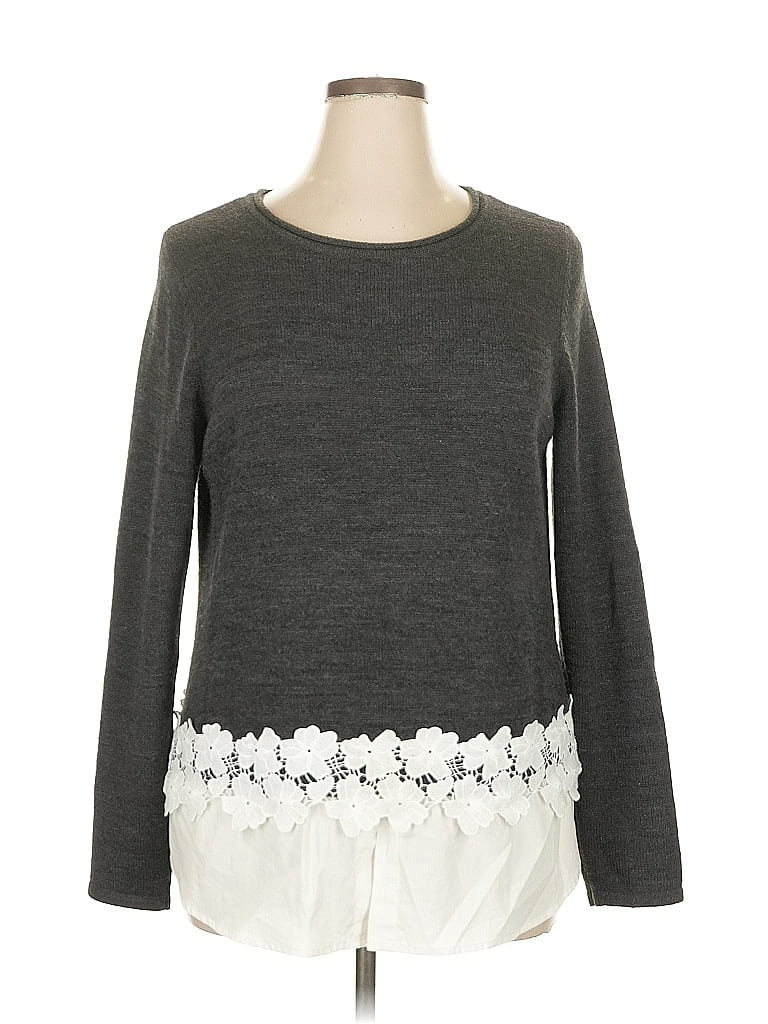 AB Studio Gray Pullover Sweater Size XL - 58% off | ThredUp