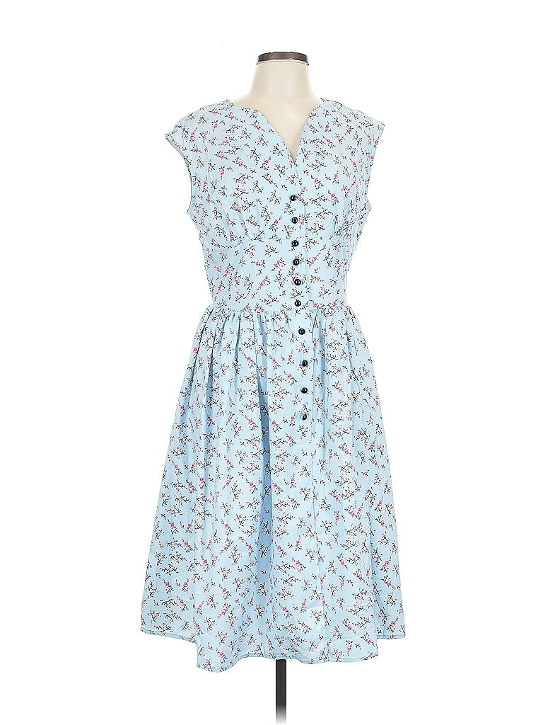 Sucrefas Hearts Blue Casual Dress Size L - 60% off | ThredUp