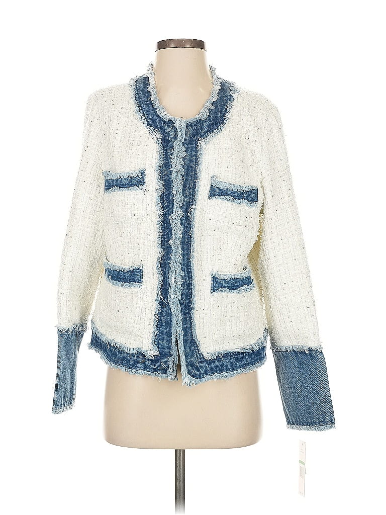 NANETTE Nanette Lepore 100% Cotton White Denim Jacket Size L - 77% off ...