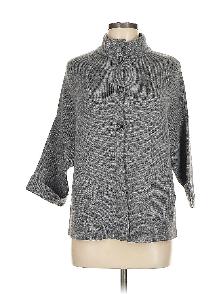 Cocogio Solid Gray Cardigan Size M - 79% off | ThredUp