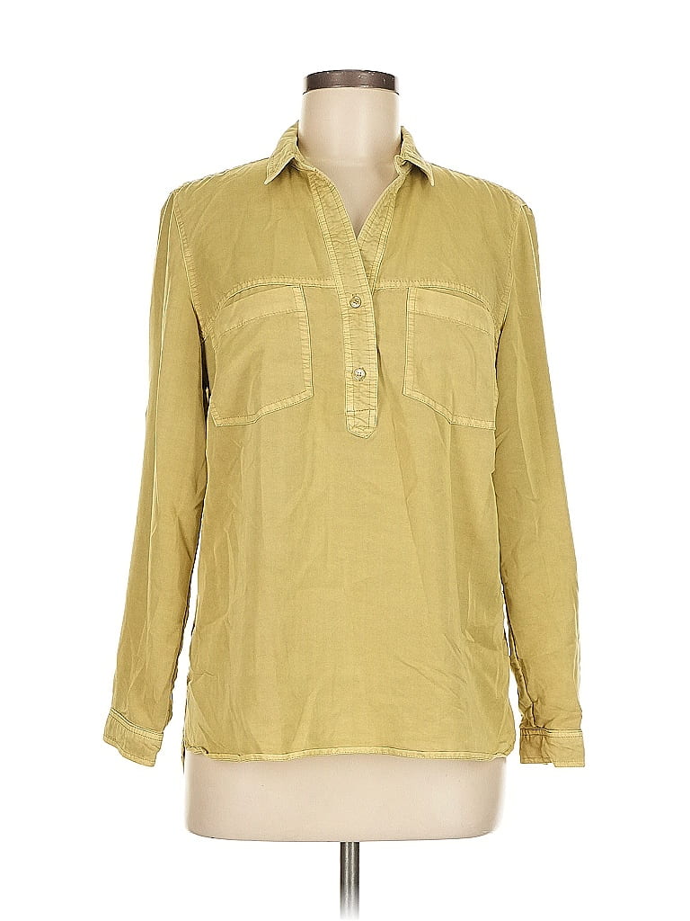 Christopher & Banks Yellow Long Sleeve Button-Down Shirt Size M - 64% ...