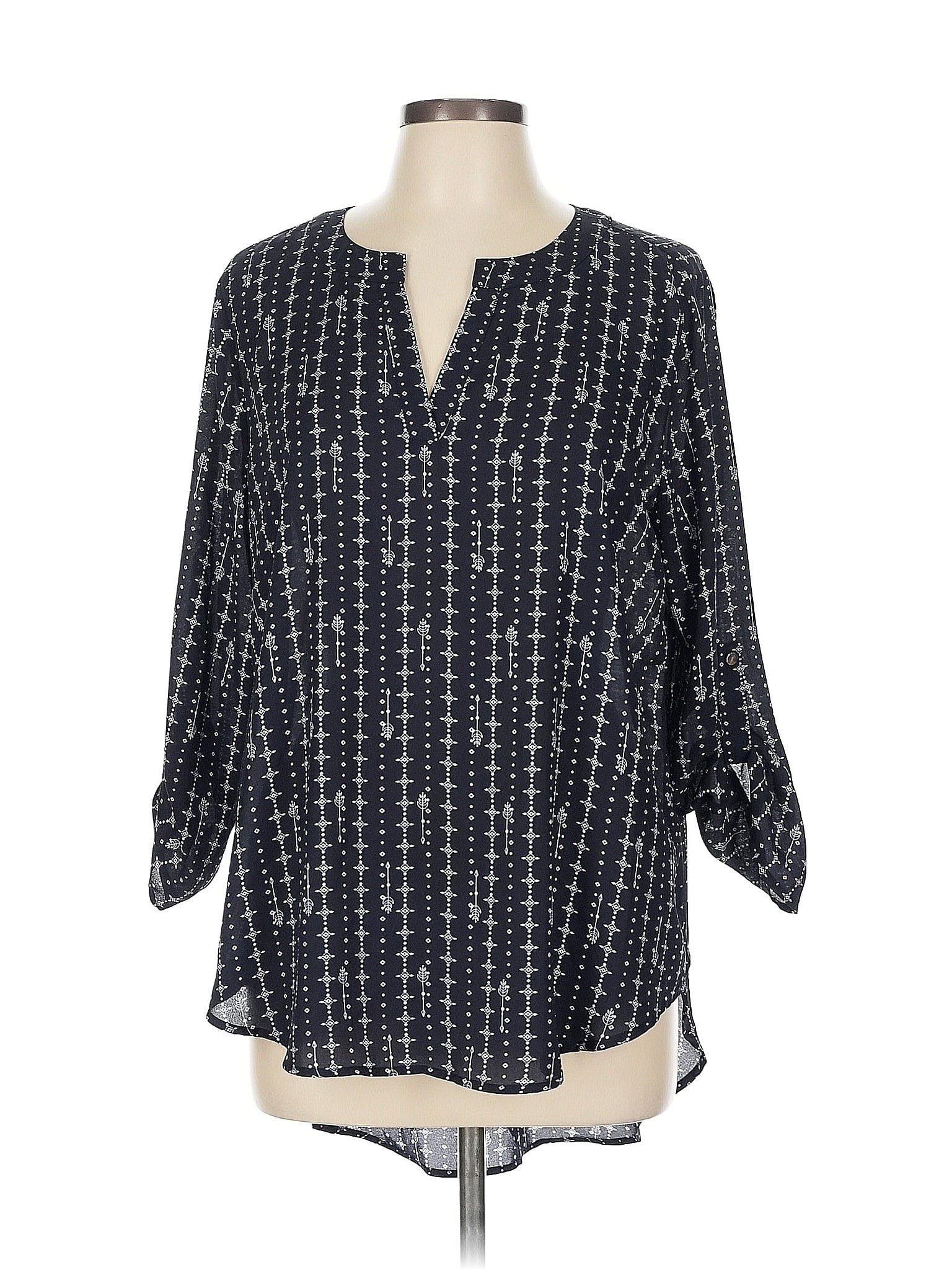C established 1946 Women Blue 3/4 Sleeve Blouse L | eBay