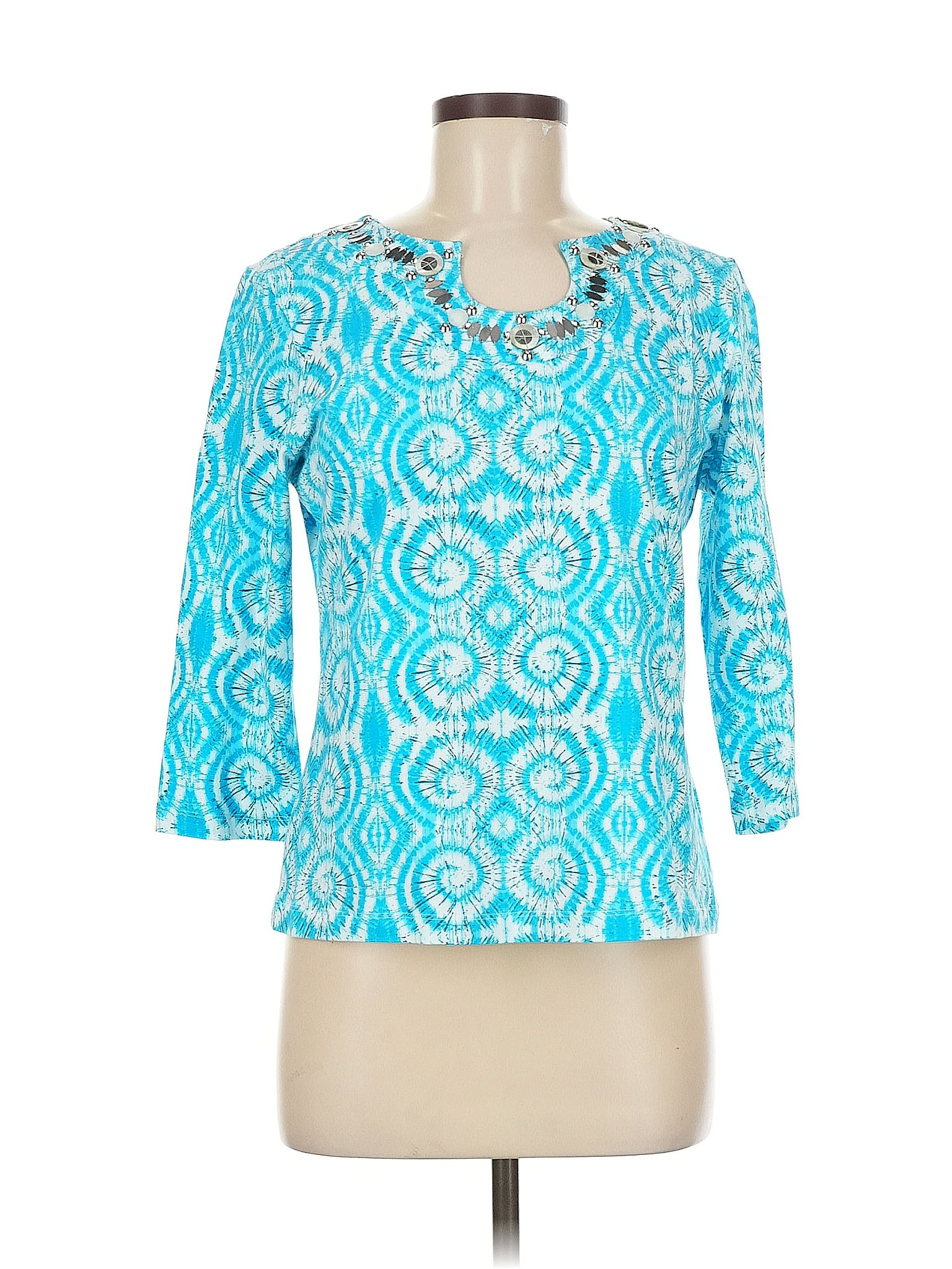 Ruby Rd. Women Green 3/4 Sleeve Blouse M Petites | eBay