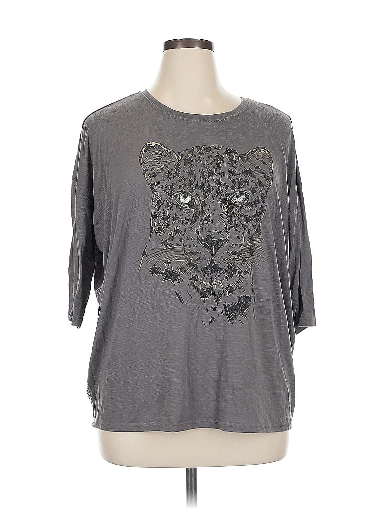 Torrid Animal Print Gray 3/4 Sleeve T-Shirt Size 1X - 51% off | ThredUp